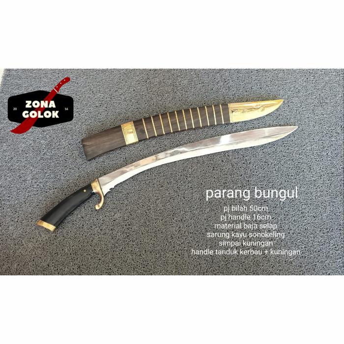 Jual PARANG BUNGUL HANDLE TANDUK BAJA ASLI SUPER TAJAM KUALITAS PREMIUM ...