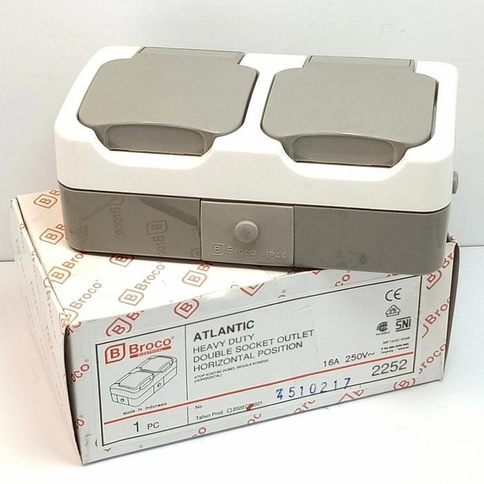 Jual STOP KONTAK TEMPEL / OUTBOW 2GANG / 2 LUBANG - BROCO ATLANTIC 2252 ...