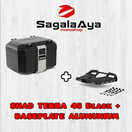 Jual Box shad tr48 terra 48 black with baseplate alumunium pannier ...