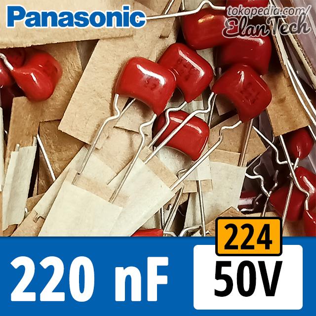 Jual 220nF / 224 50V Milar ECQ Capacitor 220n 220 nF Kapasitor ElanTech ...