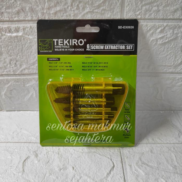 Jual TEKIRO 6 PCS Hand Tap Balik Set Screwdriver Extractor set SD ...
