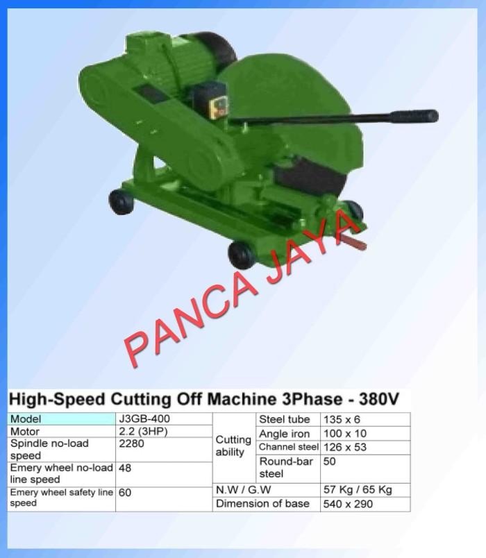 Jual HIGH SPEED CUT OFF MACHINE 3 PHASE J 3 GB 400 MESIN POTONG BESI ...