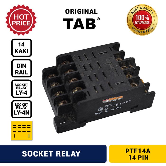 Jual Socket Relay 14 Pin TAB PTF14A - Pemasangan Relay tipe LY-4 LY-4N ...