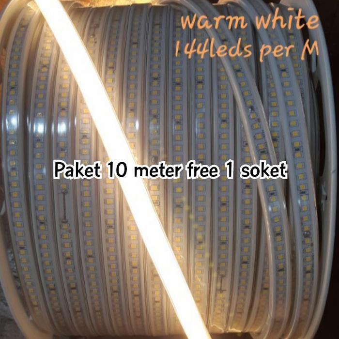 Jual Lampu strip selang 10 meter led 2835 144 mata lampu strip paket ...