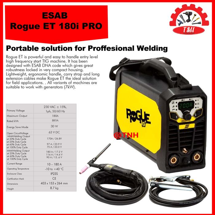 Jual ESAB Rogue ET 180i | TIG 180 | Tig Welding Machine | Mesin Las Tig ...
