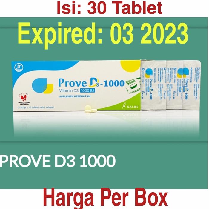 Jual Prove D3 Tablet - Vitamin D3 1000 IU - Kalbe - isi 30 Tablet ...