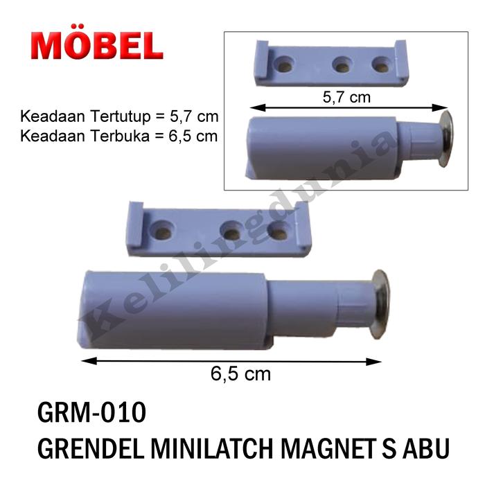 Jual Push to Open Pendek 5.7cm Tip On Damper Catch Lemari Magnet ...