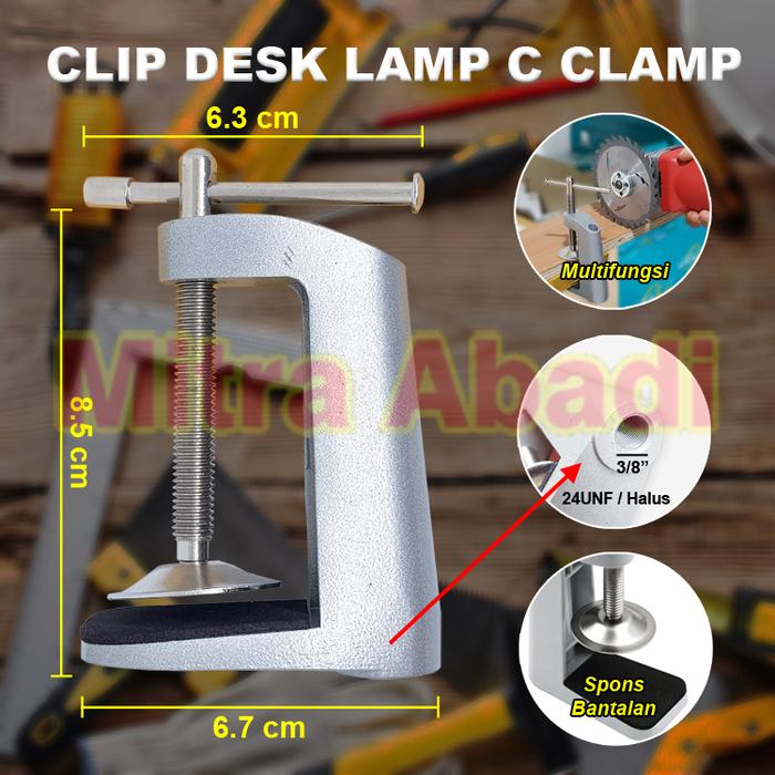Jual Clip Desk Lamp C Clamp Catok Jepit Lampu Meja Alat Penjepit ...