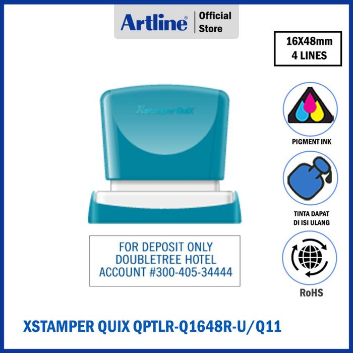 Jual STEMPEL ARTLINE XSTAMPER QUIX QPTL-Q1648R-U/Q11 BLUE MURAH - Kota ...