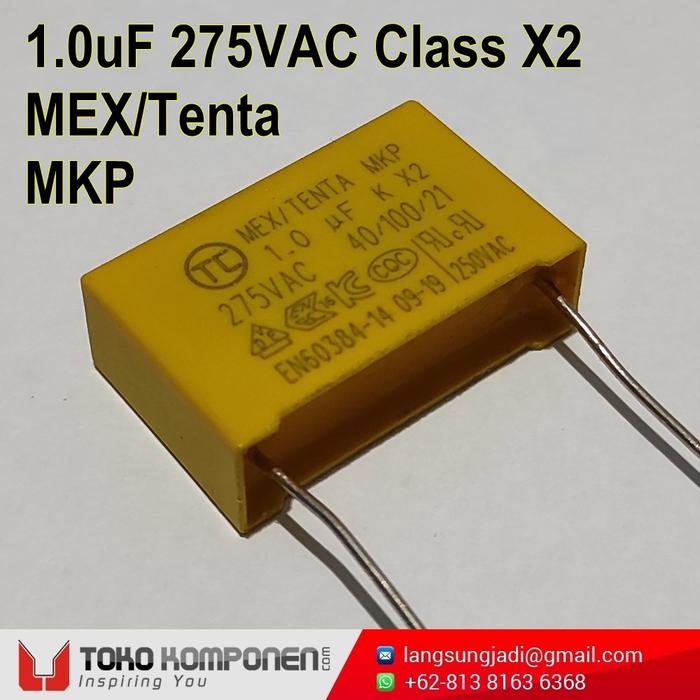 Jual 1.0uF 1uF 275VAC X2 SH Capacitor MKP MKT MPX 275V AC EMI RFI Safety - Kab. Bogor - Langsung ...