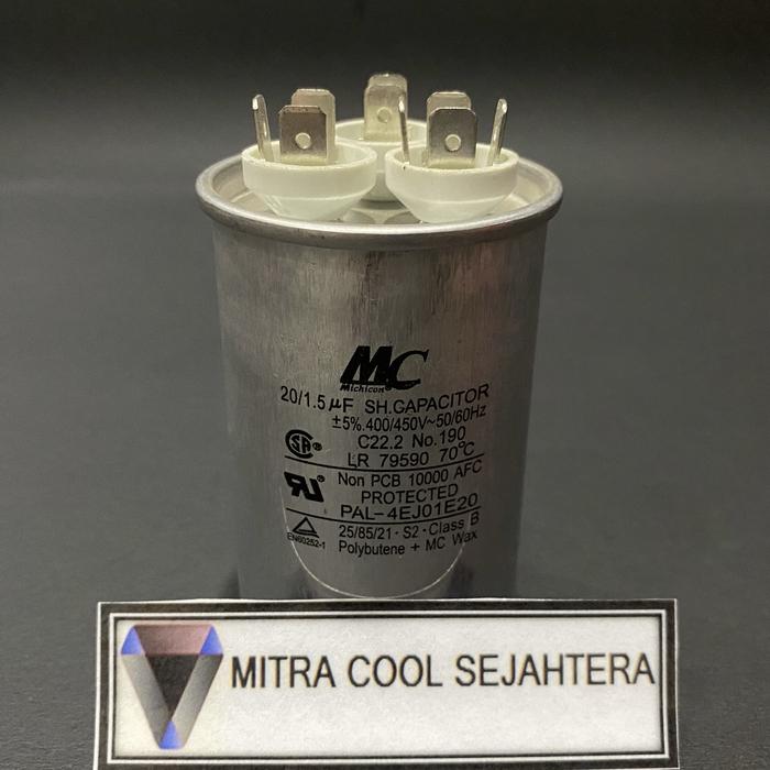 Jual KAPASITOR AC / CAPACITOR AC LG 3 KAKI 20/1,5 uF (MERK MC) 20/1,5 MIKRO - Kota Bekasi ...