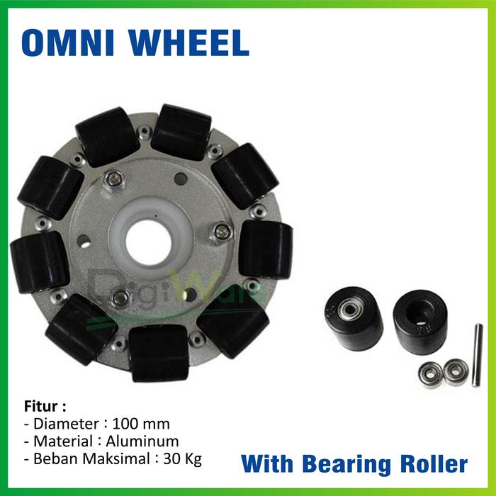 Jual Roda Omni Wheel 100mm Double Aluminium with Bearing Rollers - Kota ...