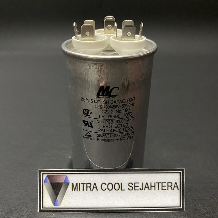 Jual KAPASITOR AC / CAPACITOR AC LG 3 KAKI 25/1,5 uF (MERK MC) 25/1,5 MIKRO - Kota Bekasi ...