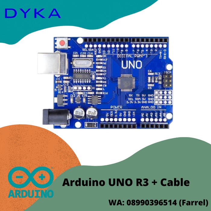 Jual Arduino UNO R3 Compatible ATmega328P SMD + Serial Cable - Kota ...
