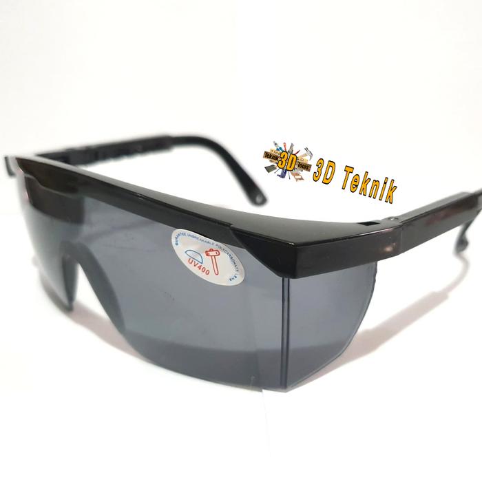 Jual Safety Glass Grey Smoke Kacamata Pengaman Lab Proyek Las Hitam ...