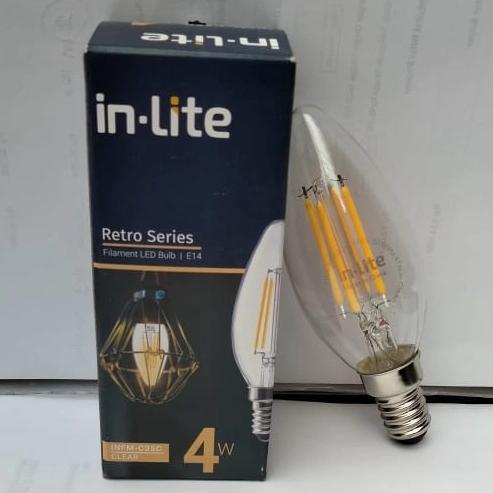 Jual LAMPU FILAMENT FILAMEN LED CANDLE 4W 6W E14 INFM-C35 INLITE - 4W ...