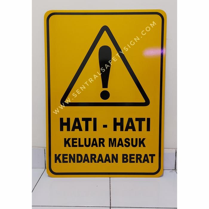 Jual RAMBU HATI-HATI KELUAR MASUK KENDARAAN 70X50CM 2 SISI - Jakarta ...