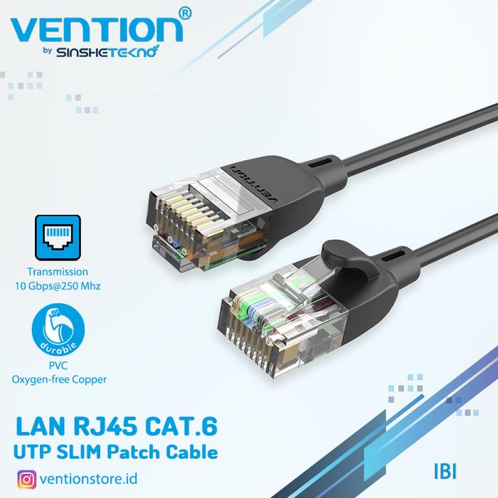 Jual VENTION 8 Meter Kabel LAN Ethernet RJ45 Cat6a Gigabit Slim Type ...