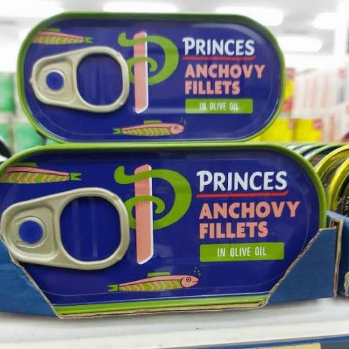 Jual princes anchovy fillets in olive oil 50gr / Ikan anchovy dalam ...