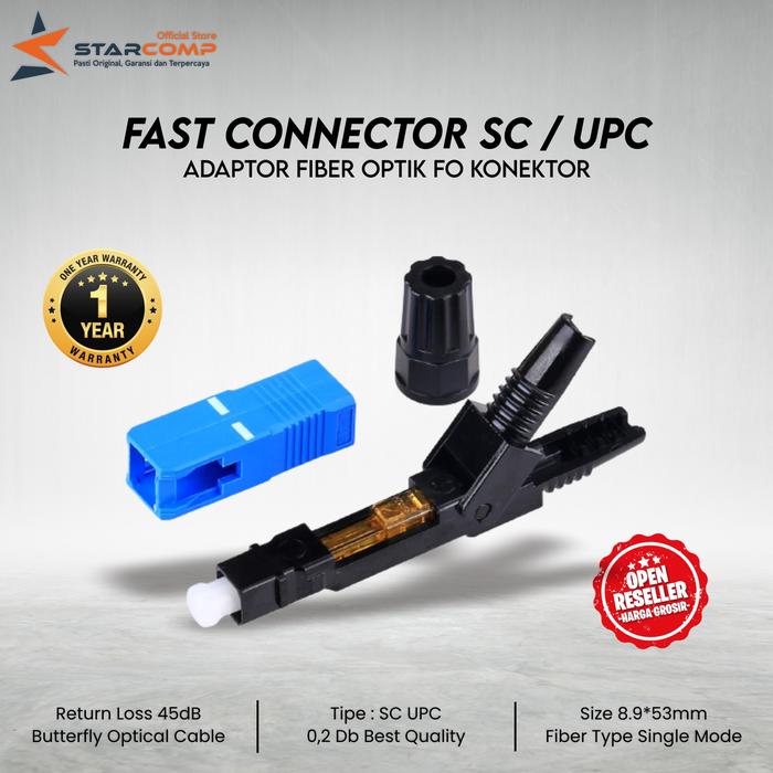 Jual Fast Connector SC / UPC Adaptor Fiber Optik FO Konektor - Kab. Sleman - StarComp | Tokopedia