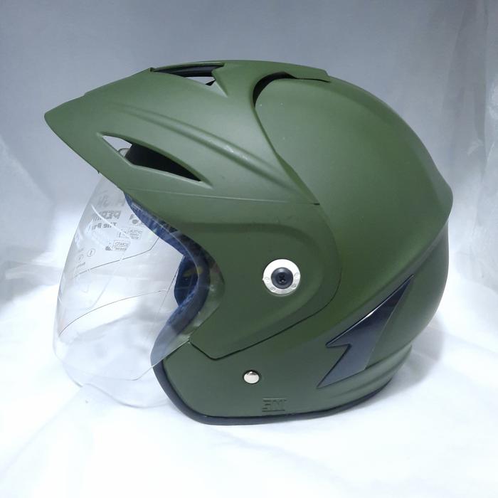 Jual HELM MOTOR SNI HALF FACE JP 5 JP5 POLOS ARMY DOFF HELM SNI DEWASA ...