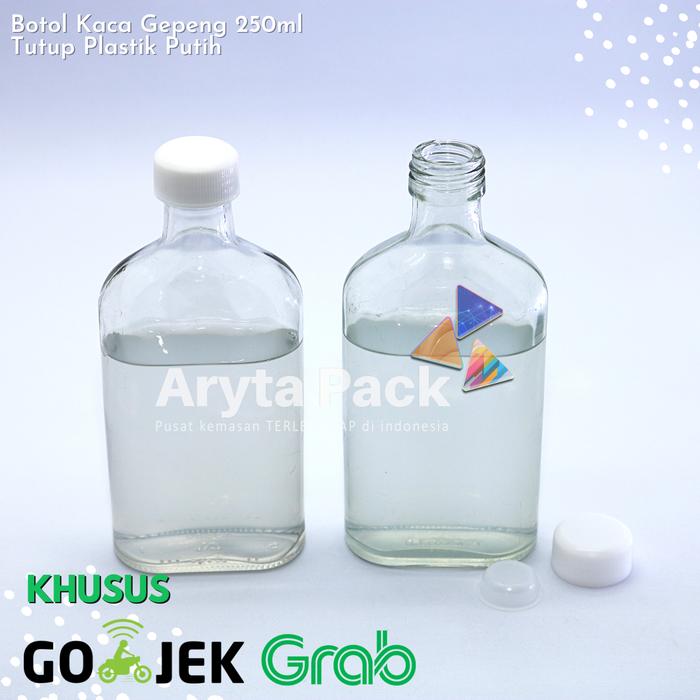 Jual BOTOL KACA BENING 250ML GEPENG OVAL FLINT GLASS CLEAR BOTTLE (NEW ...