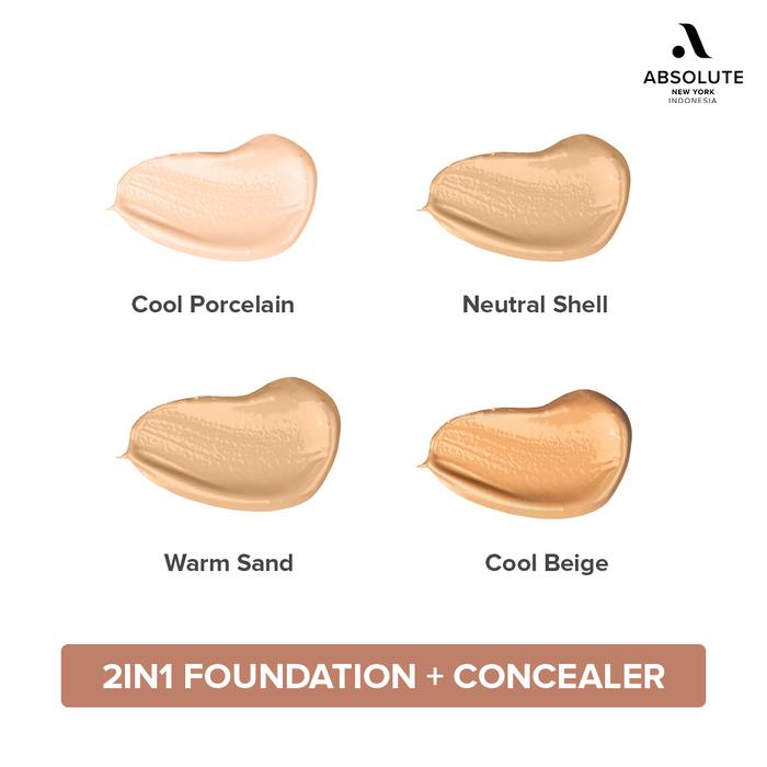 Jual Absolute New York 2-in-1 Foundation + Concealer - Neutral Shell Di ...