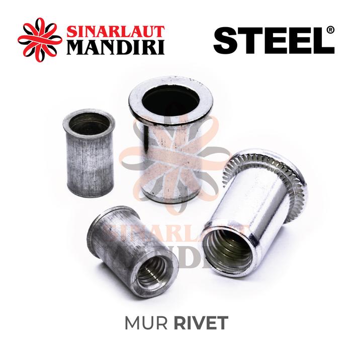 Jual Rivet Nut / Mur Rivet Besi / Nut Rivet Steel M 4 x 15 - Flange ...
