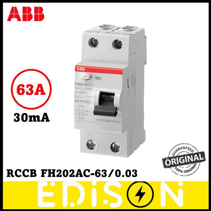 Jual ABB ELCB RCCB 63A FH202 AC-63/0,03 2CSF202006R1630 - Jakarta Barat - Edison Electrical ...