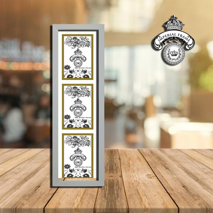 Jual Bingkai Figura Frame Foto 4R Susun Minimalis Hitam/Putih - Putih ...