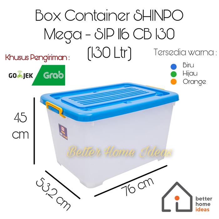 Jual Box Container SHINPO Mega - SIP 116 CB 130 (130 Liter) [GOJEK/GRAB ...