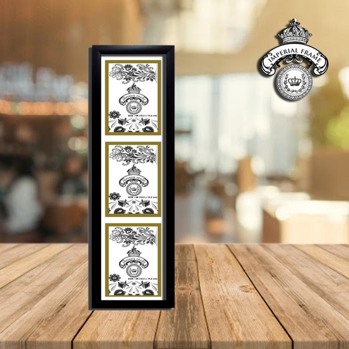 Jual Bingkai Figura Frame Foto 4R Susun Minimalis Hitam/Putih - Putih ...