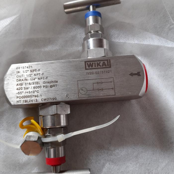 Jual DBB Manifold 2 way 1/2"FNPT Drain 1/4"NpT 6.000psi wika IV20 ...