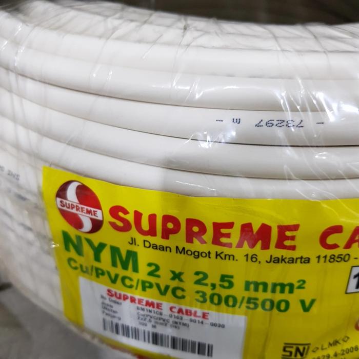 Jual Kabel LISTRIK SUPREME NYM Putih 2x2.5mm Kawat Tembaga SNI ( Meteran ) - Kab. Tangerang ...