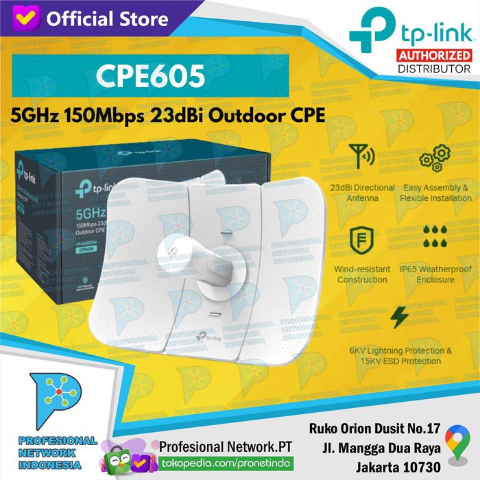 Promo TP-LINK CPE605 5GHz 150Mbps 23dBi Outdoor CPE Cicil 0% 3x ...