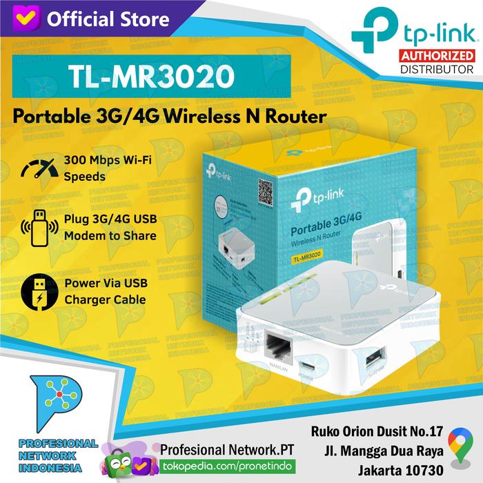 Jual TP-LINK Portable 3G/4G Wireless N Router TL-MR3020 - Jakarta Pusat ...