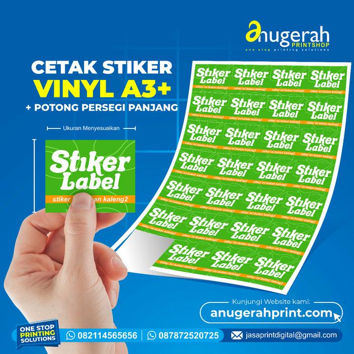 Jual Cetak Stiker Label Produk Makanan Vinyl Custom Potong Persegi ...