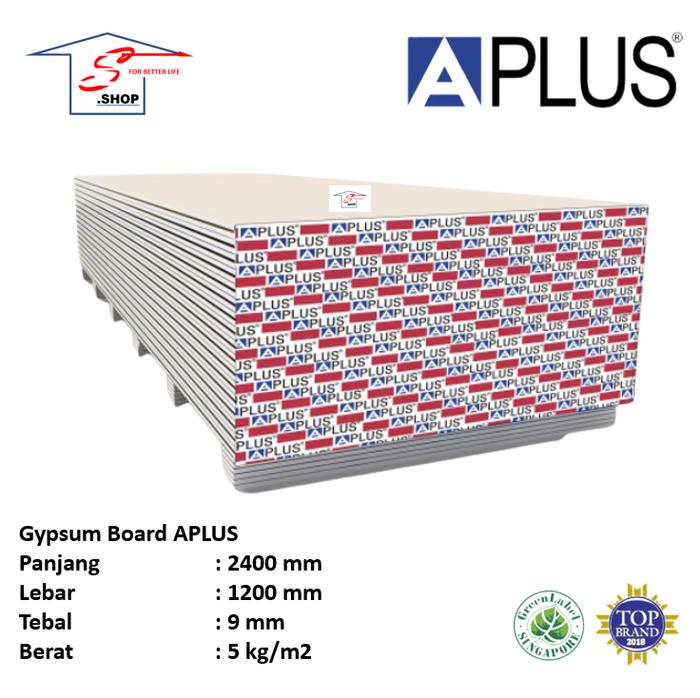 Jual Papan Gypsum / Gypsum Board APLUS 9 mm (2400 x 1200 x 9 mm) - Kota ...