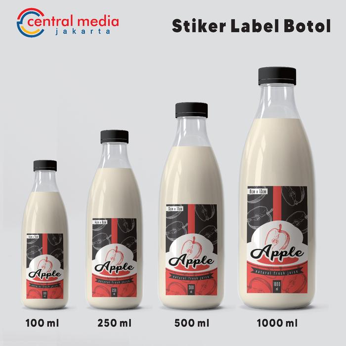 Jual Cetak Sticker Botol PERSEGI Stiker Label Kemasan Minuman - VINYL ...