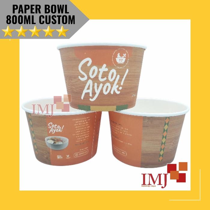 Jual TERMURAH CETAK paper bowl FULL COLOR/sablon paper bowl 800ml - Kab ...