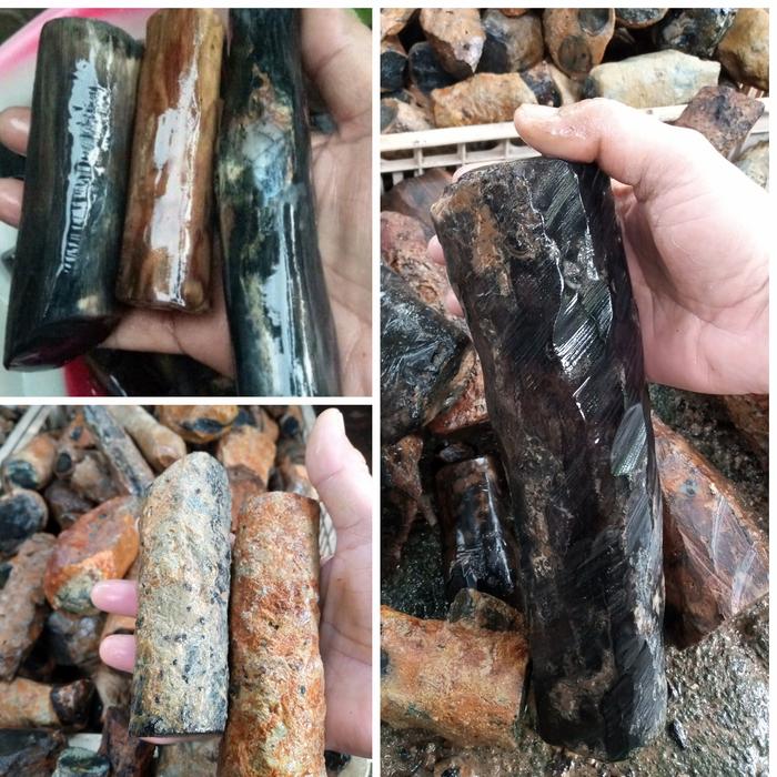 Jual batu bahan black oval fosil kayu 80rb per1 kg - Kota Tangerang ...