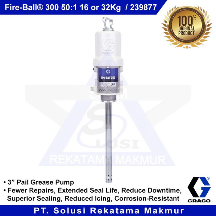 Jual Graco 239877 Fire-Ball 300 Pail Grease Pump 50:1 16 or 32Kg - Kab ...