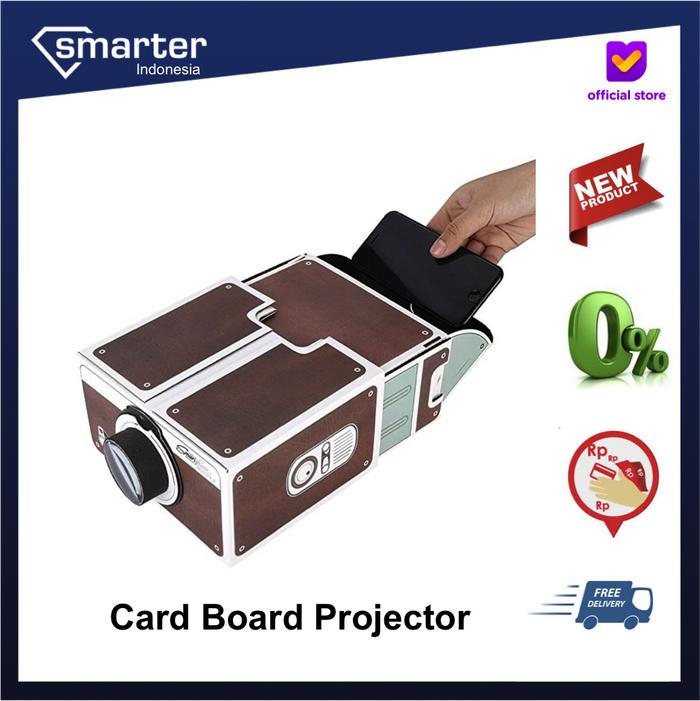 Jual Projector Portable Cardboard Smartphone Proyektor DIY Handphone ...