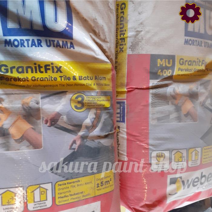 Jual MORTAR UTAMA MU 400 / PEREKAT GRANITE TILE & BATU ALAM 25KG ...