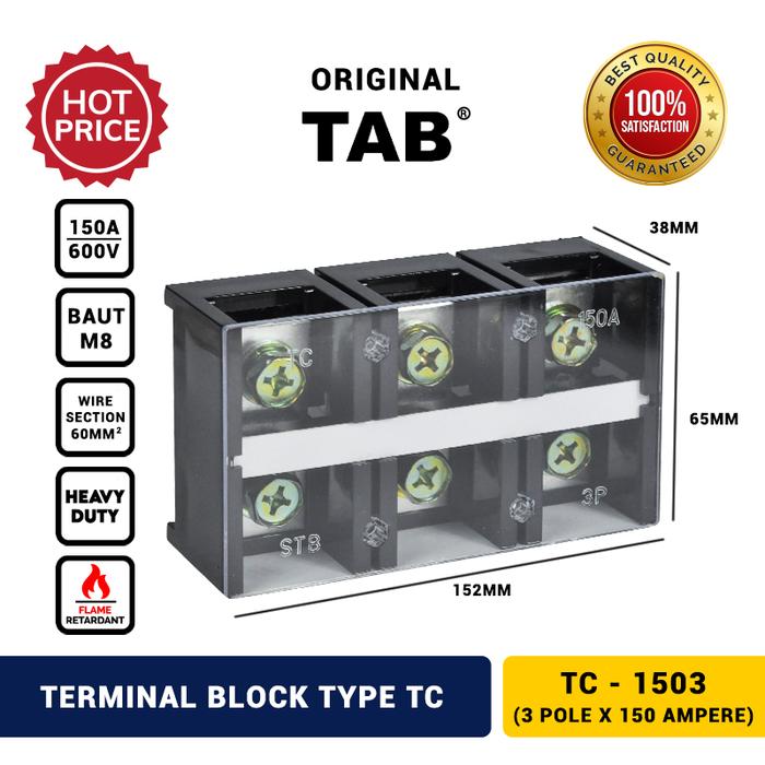 Jual Terminal Block Blok TB Tipe TC-1503 3Pole 150A TAB - Jakarta Pusat - INDOLISTRIK | Tokopedia