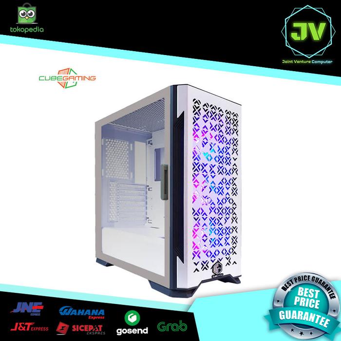 Jual CASING CUBE GAMING SLEV WHITE - All White Inside - ATX - LEFT SIDE ...