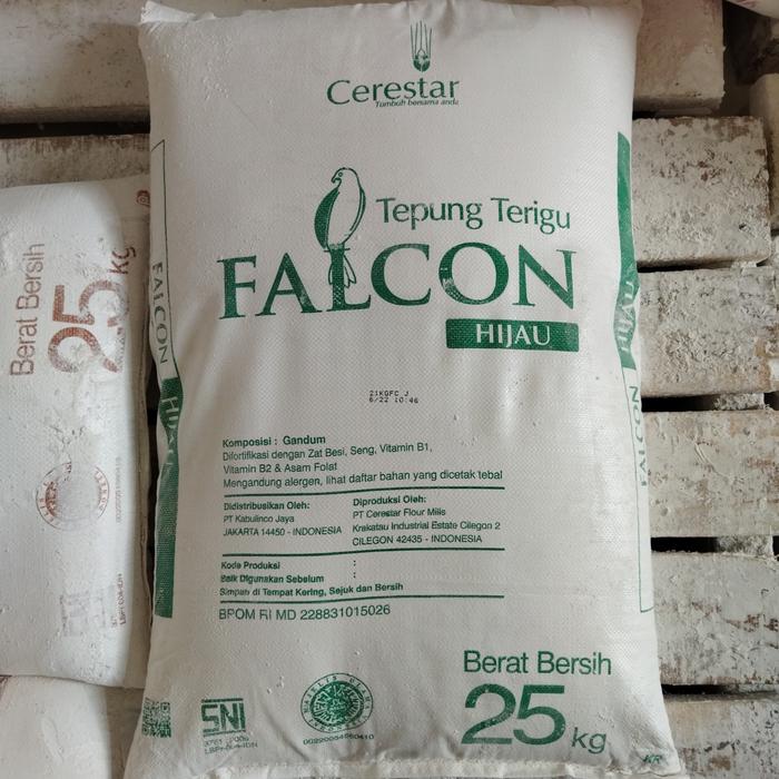 Jual Tepung Terigu Falcon Hijau Protein Tinggi 25 KG Grab & Gojek ...