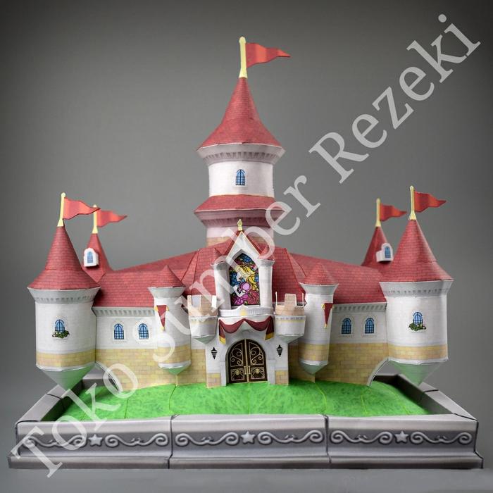 Jual Paper Craft Menara Peach Castle Miniature Papercraft Diecast ...