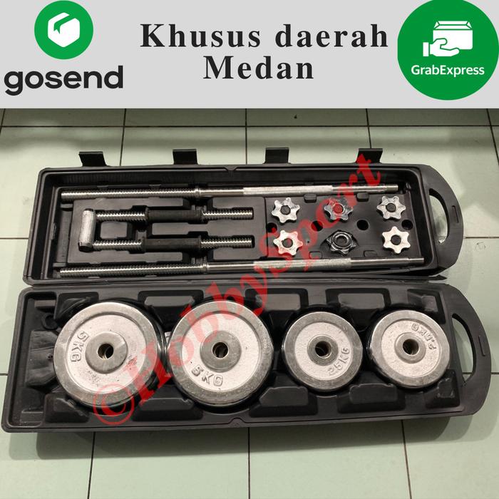 Jual Barbel & Dumbel 50 KG Set + Box Original Dumble barble dumbbell ...