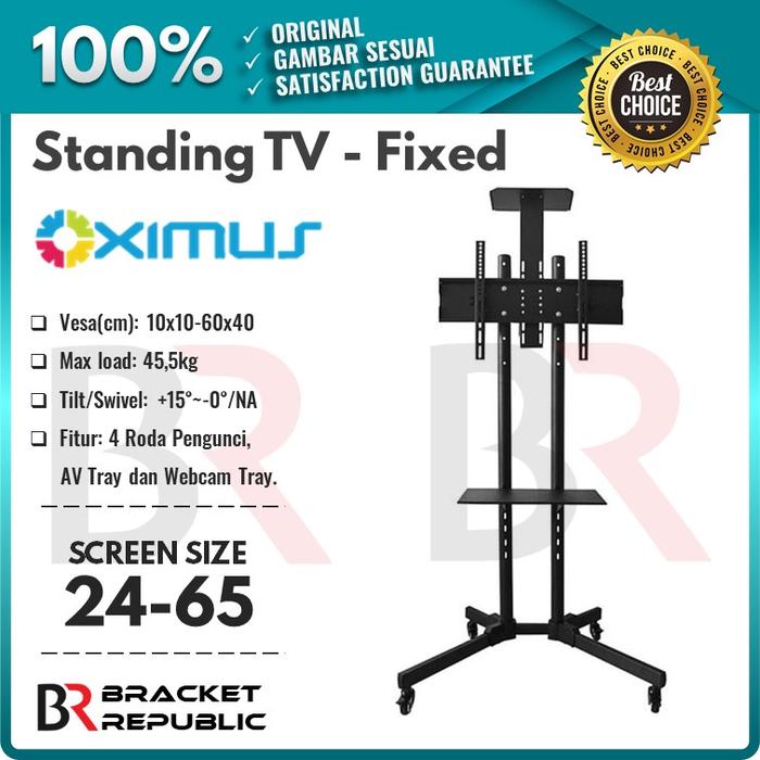 Promo Standing Bracket Braket TV 32 43 50 55 60 65 Inch Roda Dorong ...